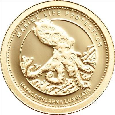 Palau - 2012 - 1 dollars - Blue Ringed Octopus Gold (including box ...