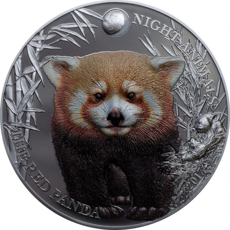 Cook Islands - 2017 - 5 Dollars - Night Animals RED PANDA - NumisCollect