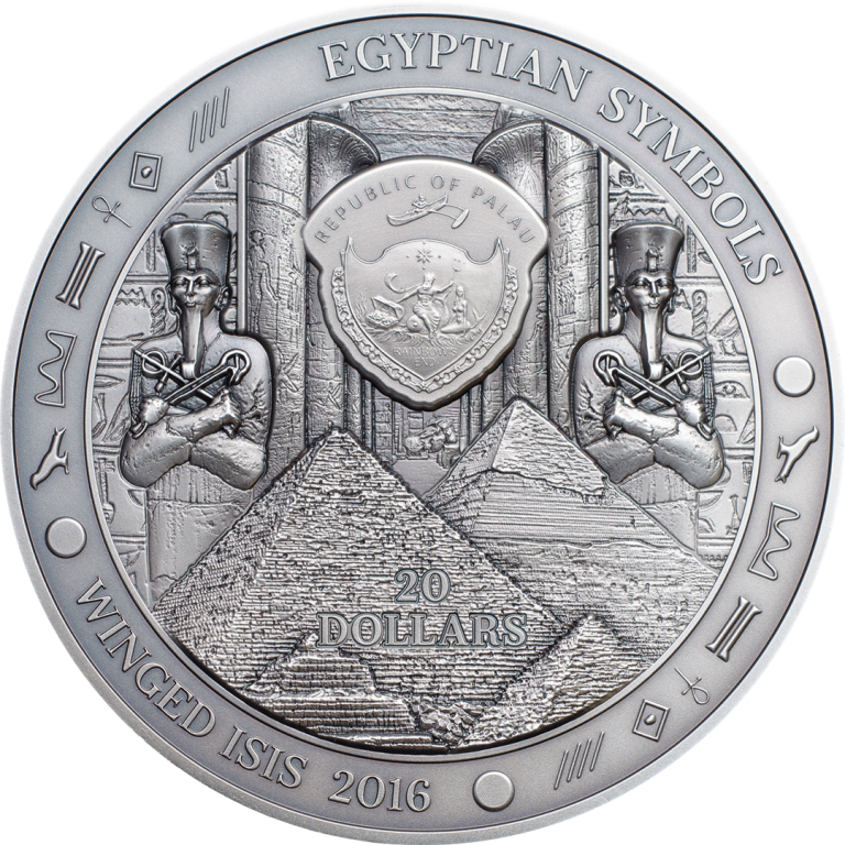 Palau - 2016 - 20 Dollars - Egyptian Symbols WINGED ISIS - NumisCollect