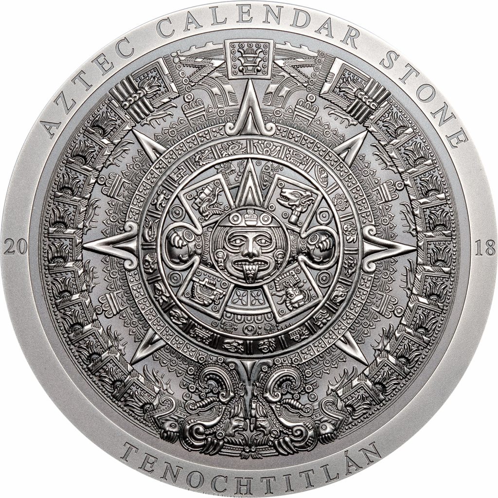 Cook Islands - 2018 - 20 Dollars - Aztec Calendar Stone / Archeology ...