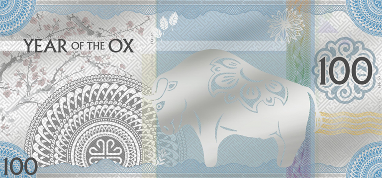 Mongolia - 2021 - 100 Togrog - Lunar Year of the Ox Silver Note ...