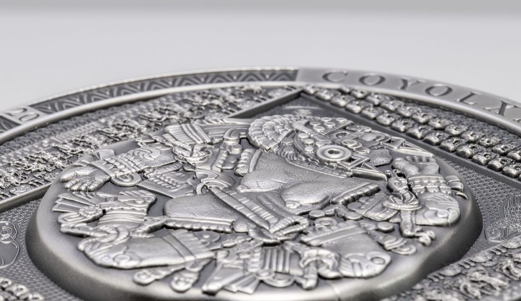 Cook Islands - 2021 - 20 Dollars - Aztec Coyolxauhqui Stone Antiqued ...