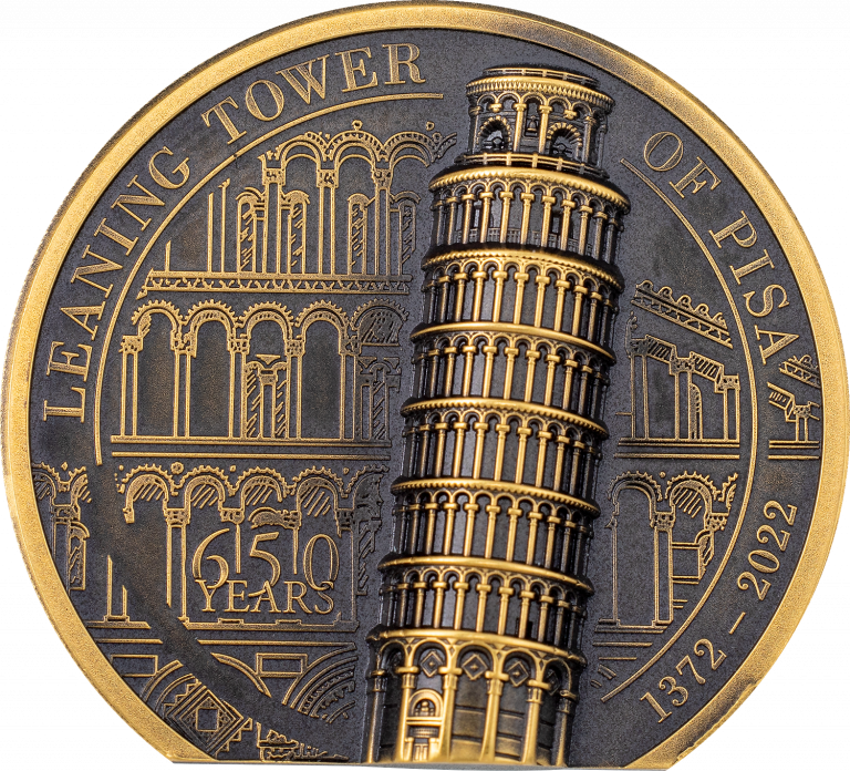 Cook Islands - 2022 - 250 Dollars - Leaning Tower of Pisa - NumisCollect