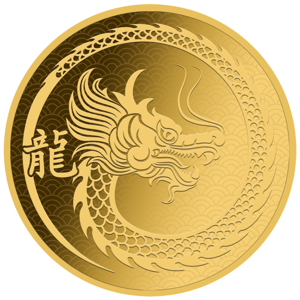 Niue - 2024 - 50 Dollars - Year of the Dragon Lunar Years 8 gram GOLD ...