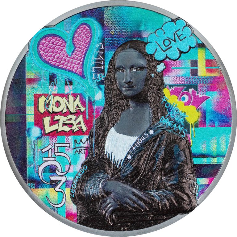 Cook Islands - 2023 - 20 Dollars - Mona Lisa Graffiti Art series ...