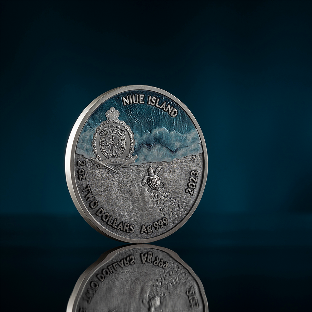 Niue - 2023 - 5 Dollars - Loggerhead Sea Turtle Lifelong Journey ...