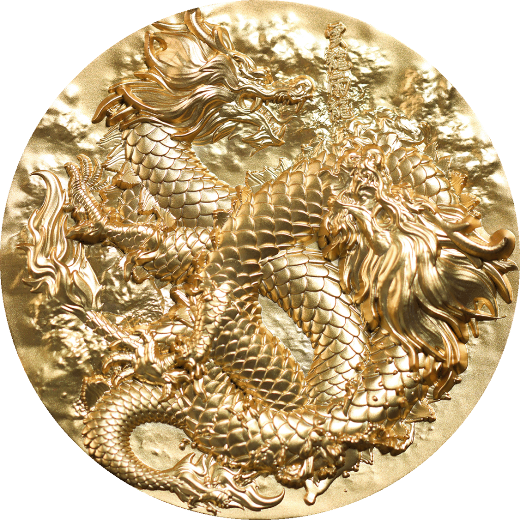 Chad - 2024 - 18888 Francs - 9 Dragon Series FIRE DRAGON (silver/black ...