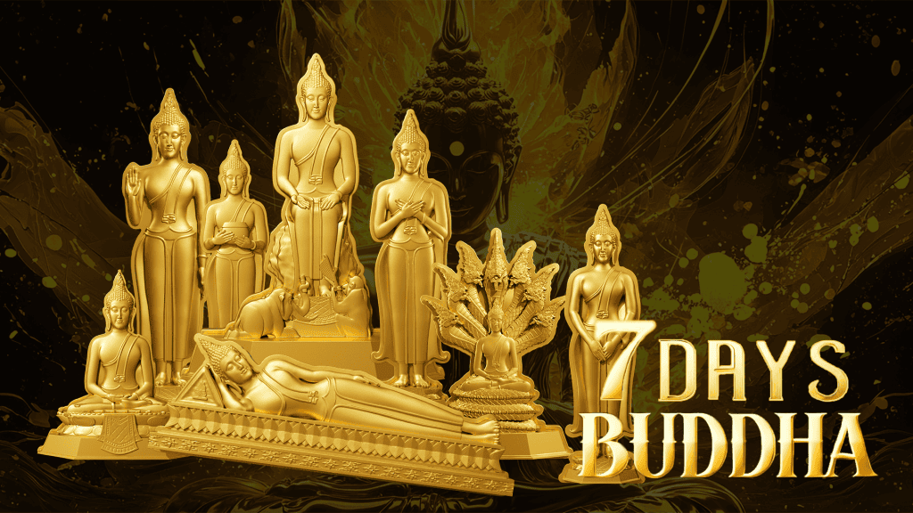 Chad - 2024 - 8x 5000 Francs - 7 Days Buddha SET in 8x 1 oz silver ...