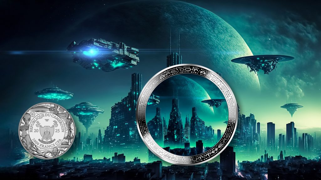 Cameroon - 2025 - 2000 Francs - ALIEN WORLD & UFO 2oz silver version ...