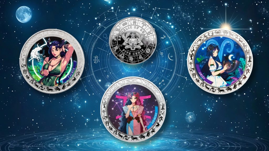 Ghana - 2025 - 5 Cedis - Gemini Anime Zodiac (Zodiac series) 1oz silver ...