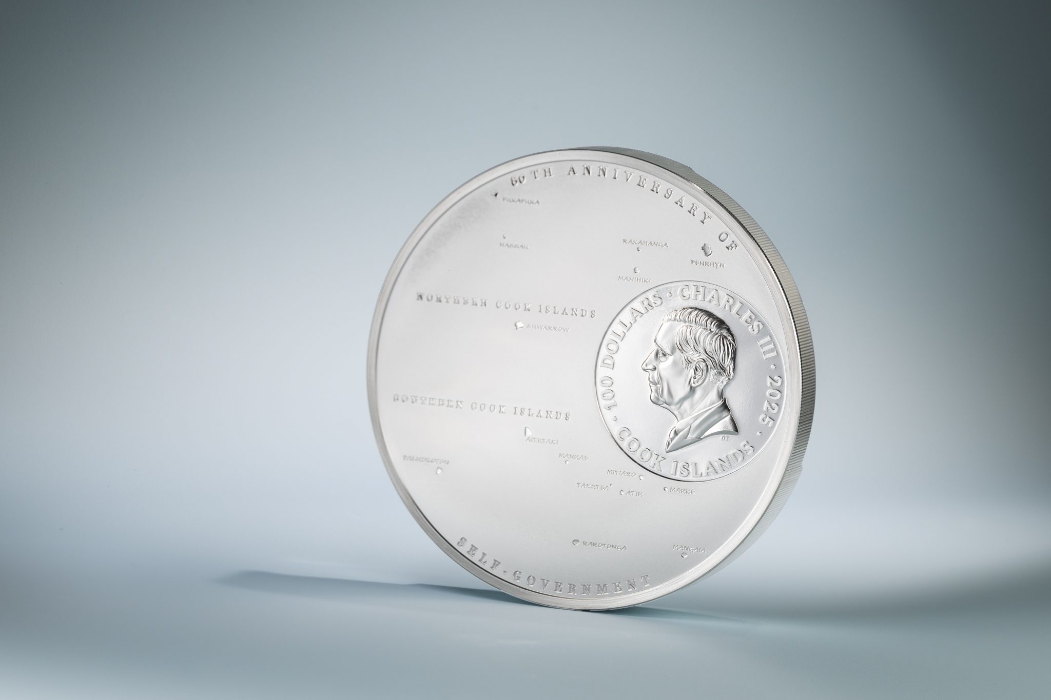 Cook Islands - 2025 - 100 Dollars - 60 Years of Self-Government 1 kilo ...